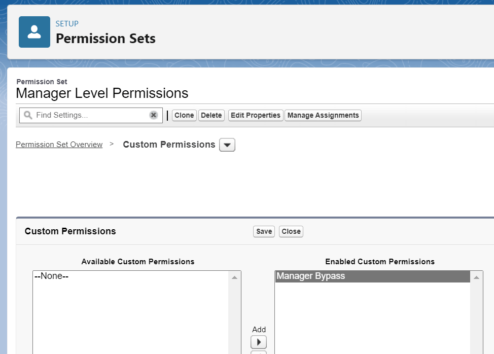 Add A custom Permission to a Permission Set